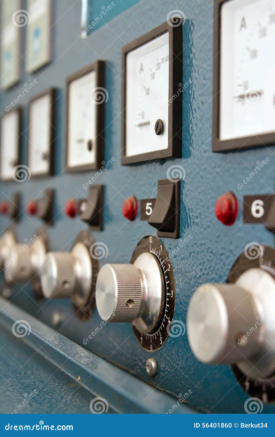 Instrument Panel with Circuit Breakers and Switches Stock Photo - Image ...