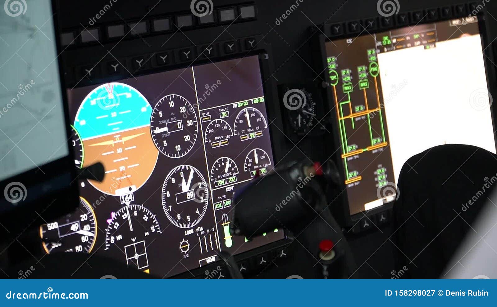 Instrument Panel Helicopter Simulator with Control Lever Stock Video ...