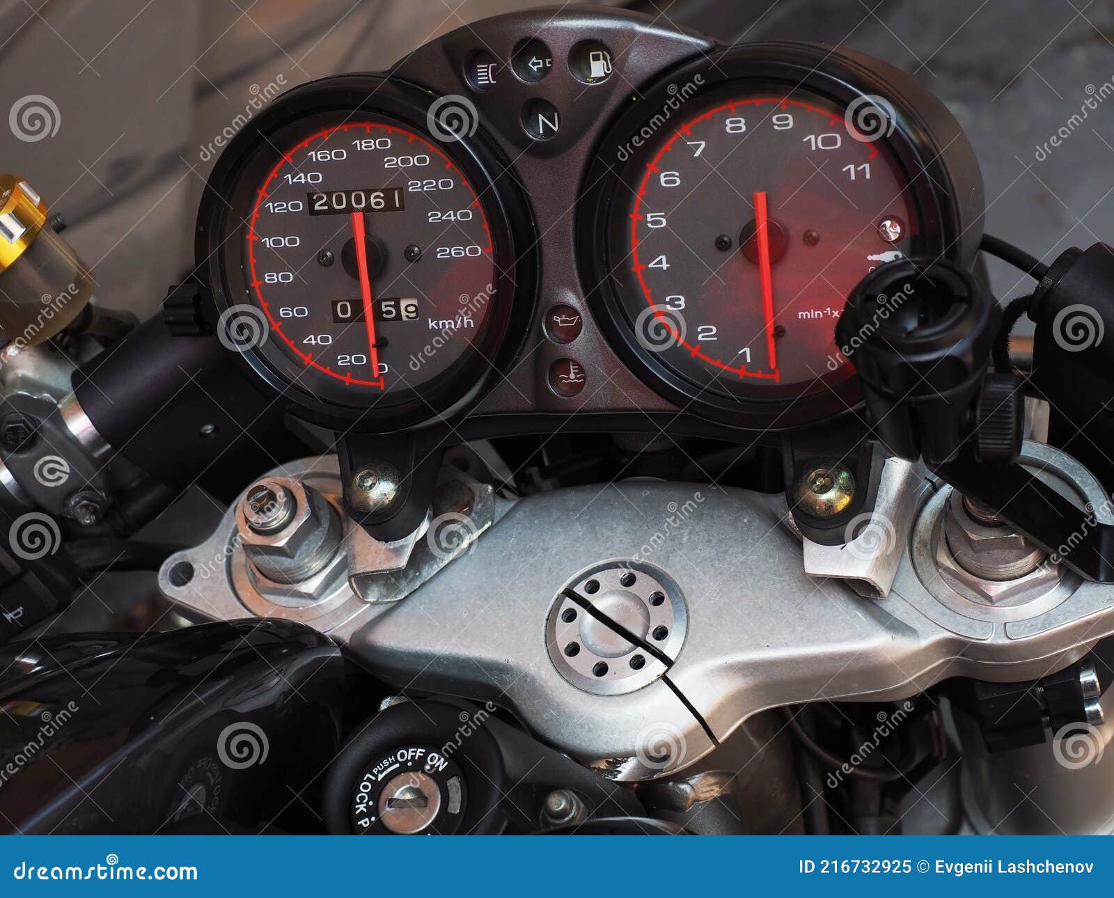 The Instrument Panel with Two Circular Speedometers is Located on the ...