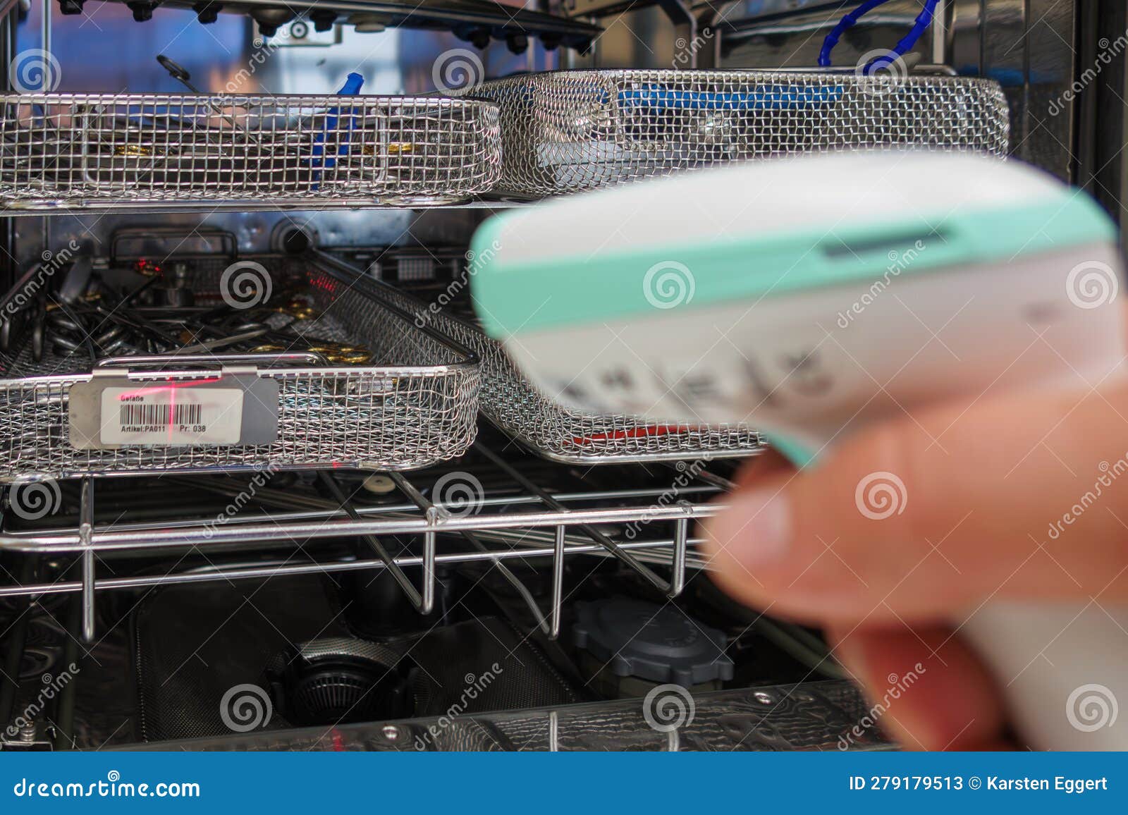 An Instrument Sieve is Scanned in a Sterilization Department Stock ...