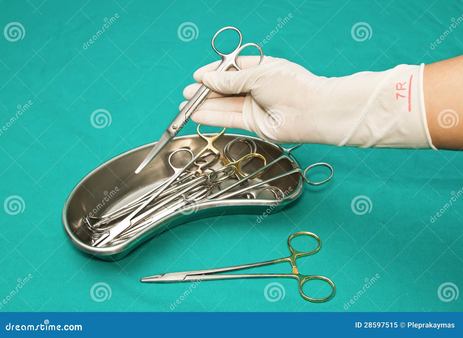 Instrument on Sterile Table with a Hand O Stock Image - Image of ...