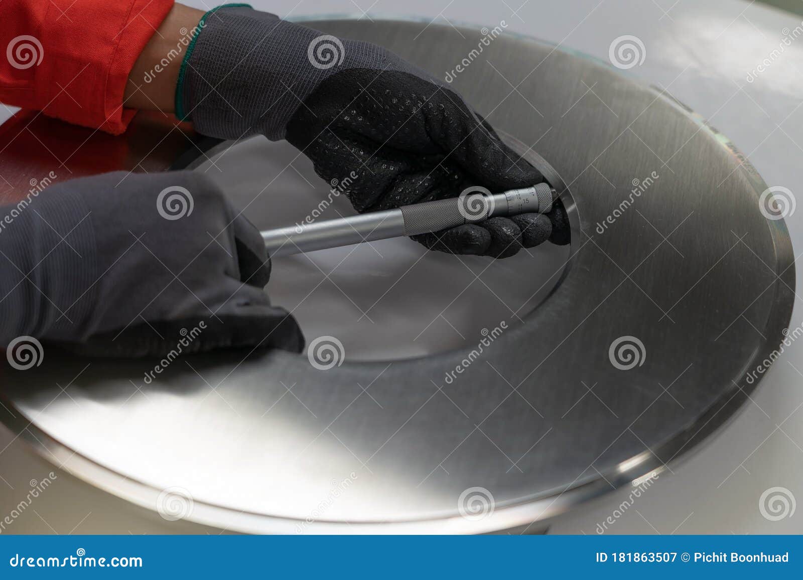 Instrument Technician Measuring Orifice Plate of Gas Flow Measurement ...