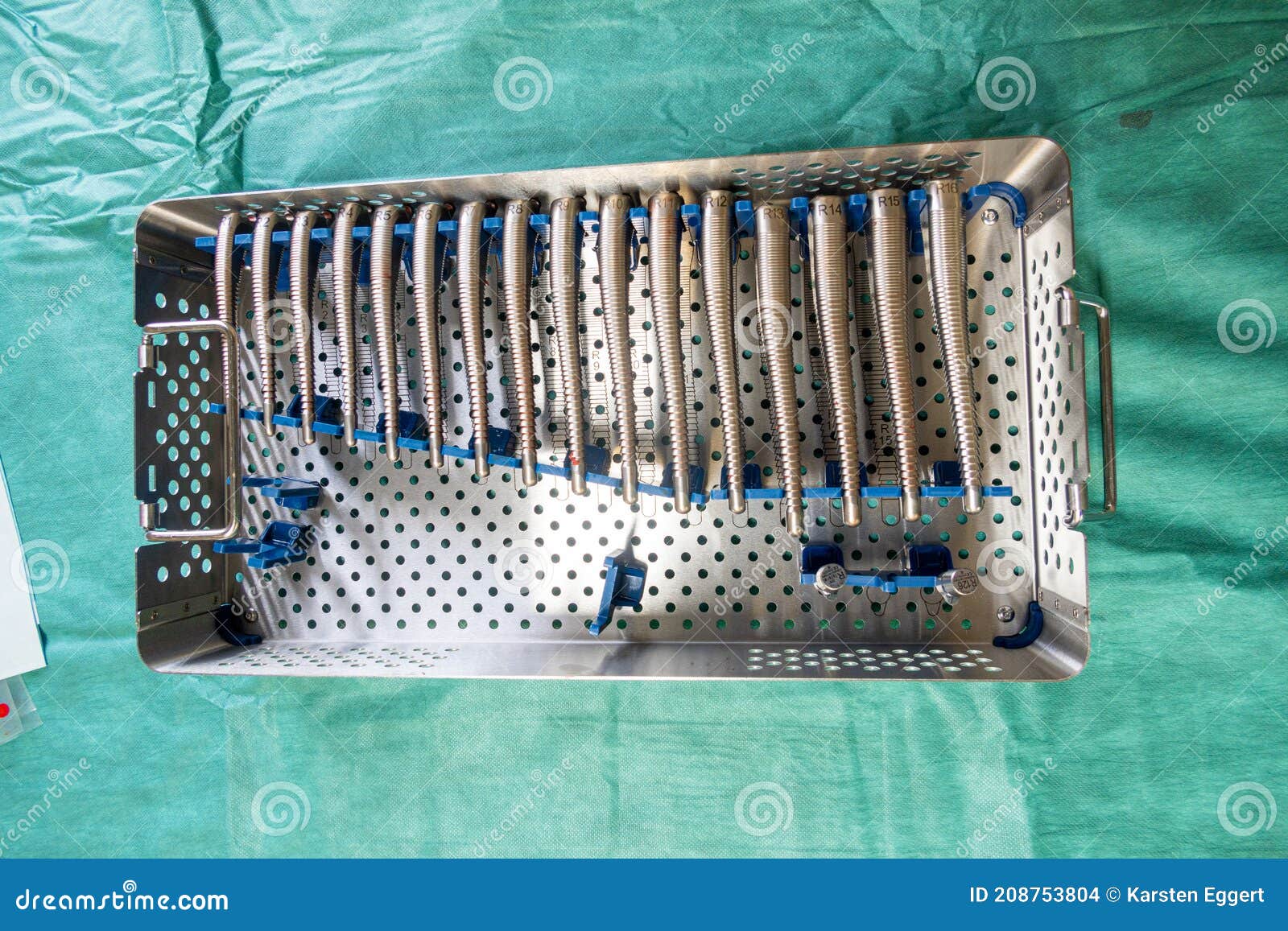 Instrument Tray Contains Rasps for a Hip Prosthesis Operation Stock ...