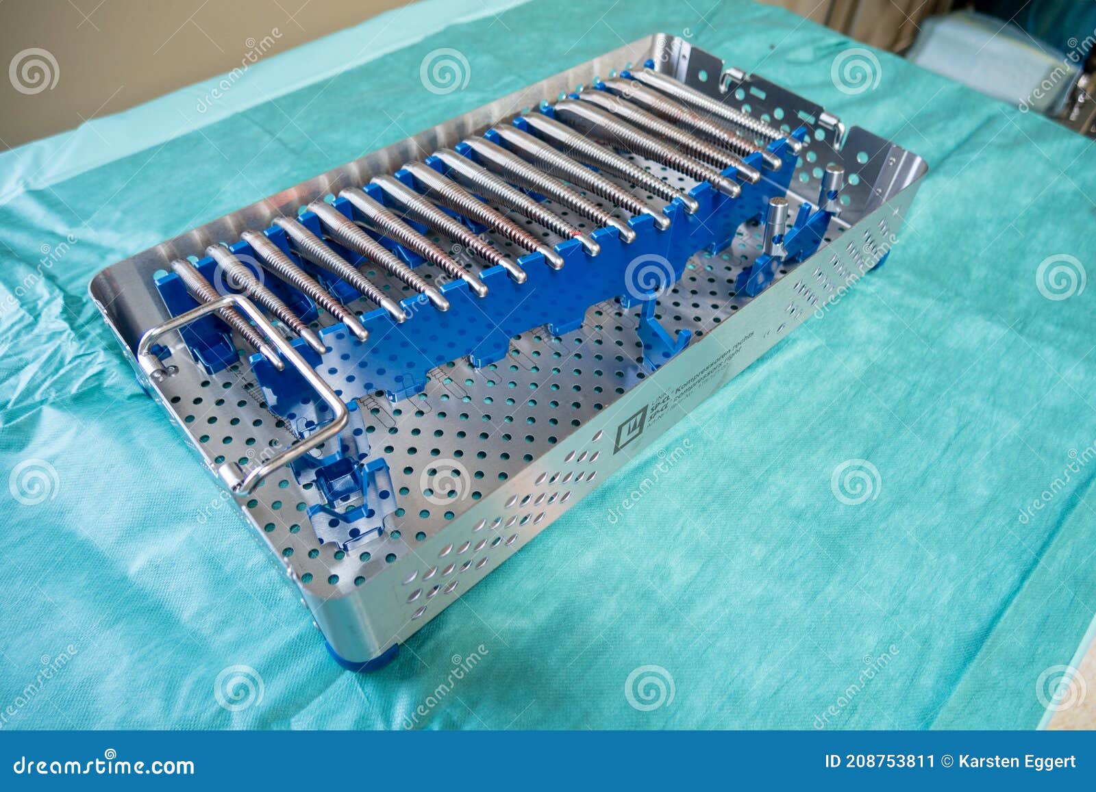 Instrument Tray Contains Rasps for a Hip Prosthesis Operation Stock ...