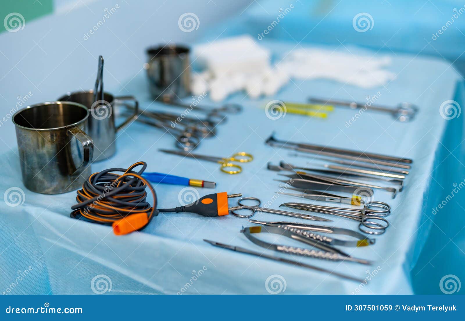 Instrumental Surgical in Operating Room. Surgical Instruments on the ...