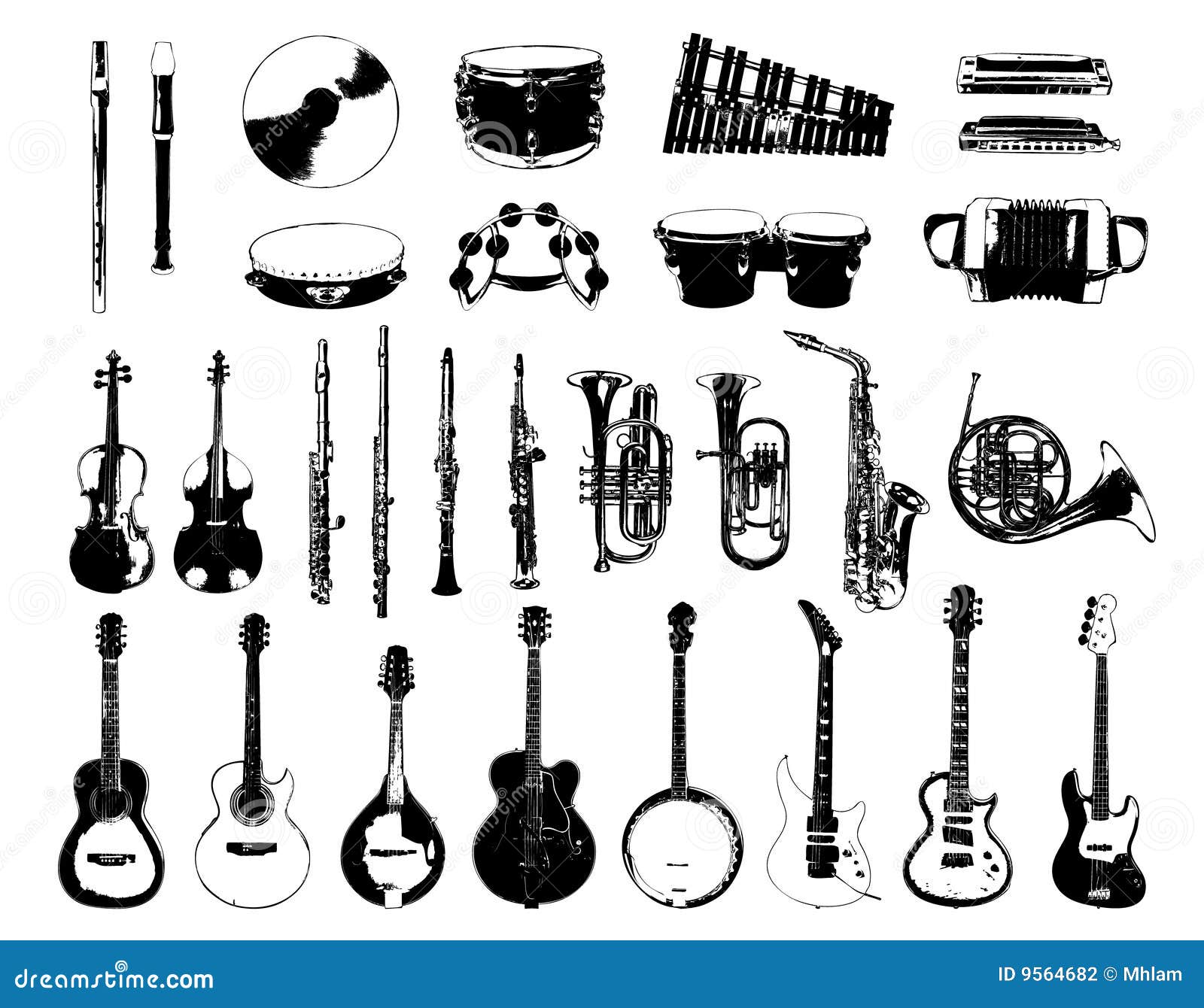 Instrumento musical ilustración del vector. Ilustración de eléctrico ...