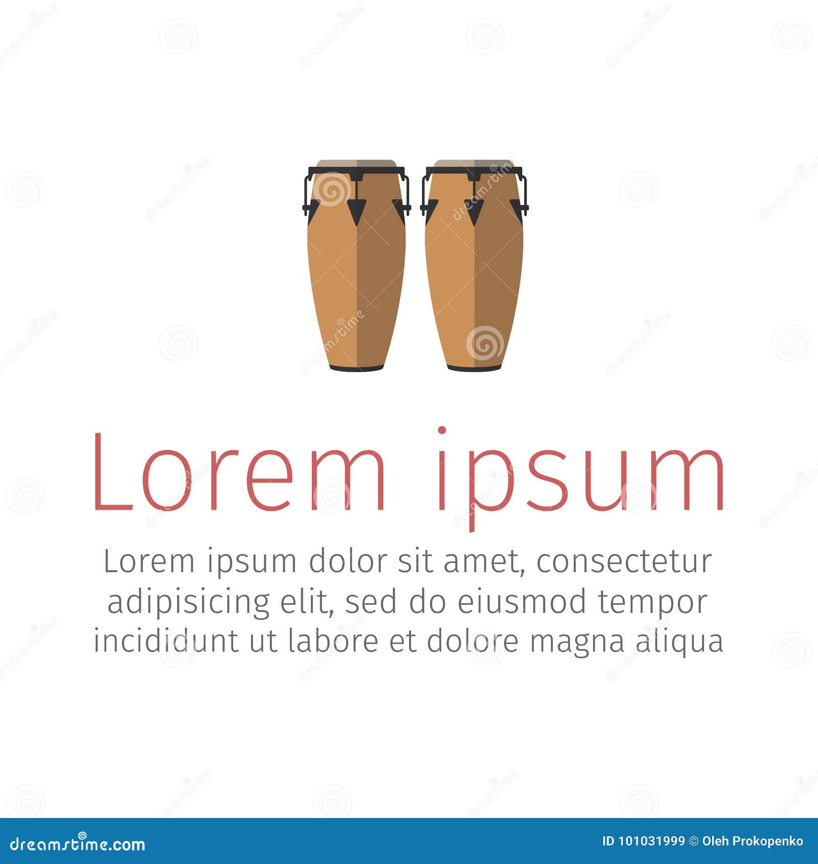 Instrumento Musical Del Conga Icono Plano Ilustración del Vector ...