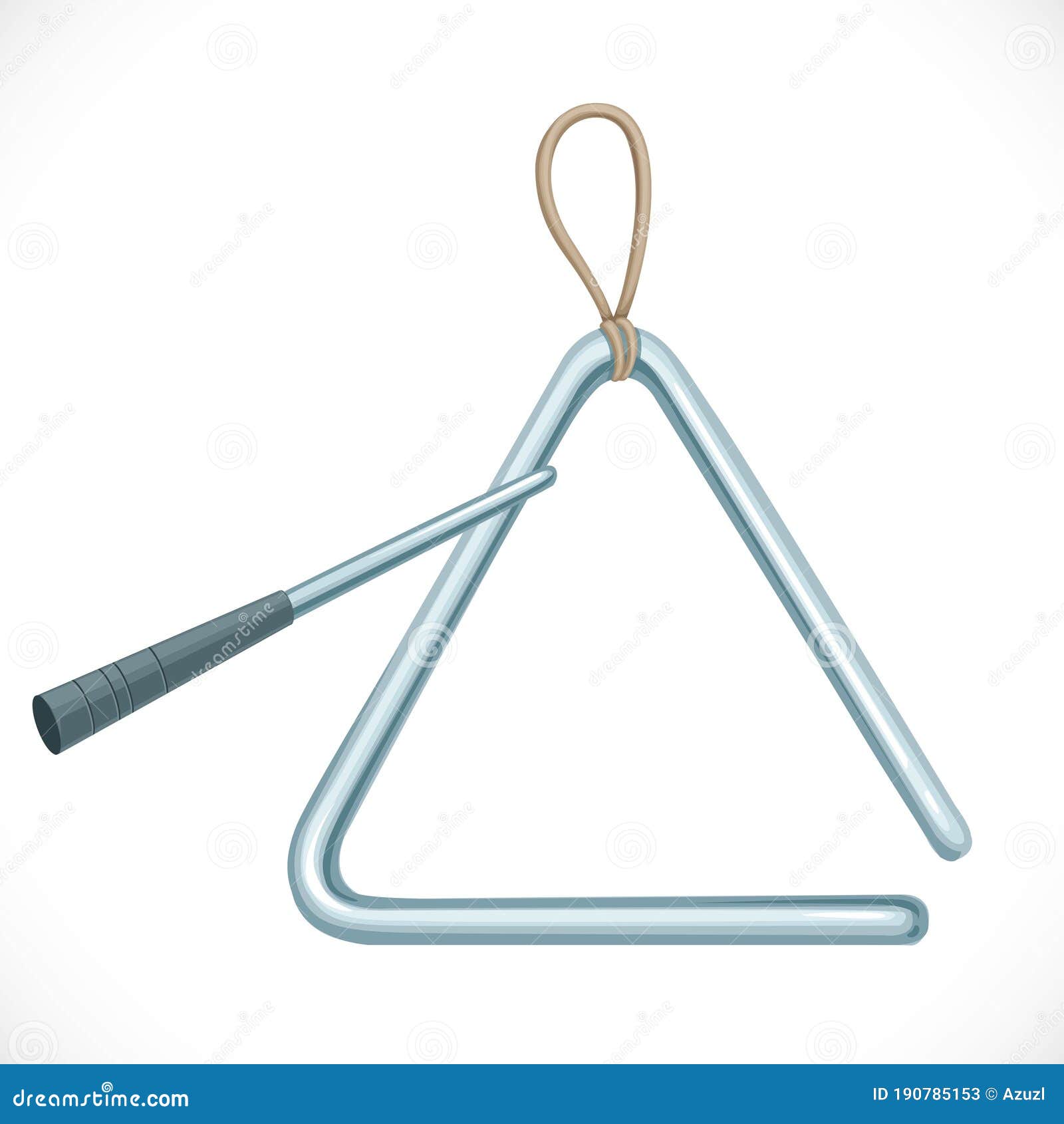 Instrumento Musical Triangular Aislado En Blanco Ilustración del Vector ...
