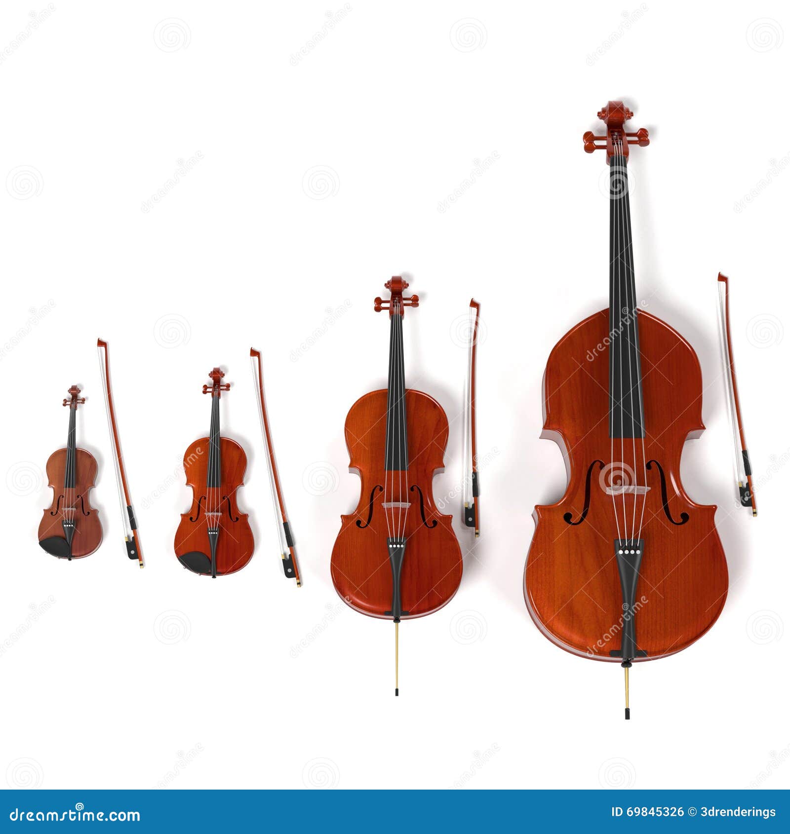 Instrumentos Musicais Da Corda Ilustração Stock - Ilustração de render ...