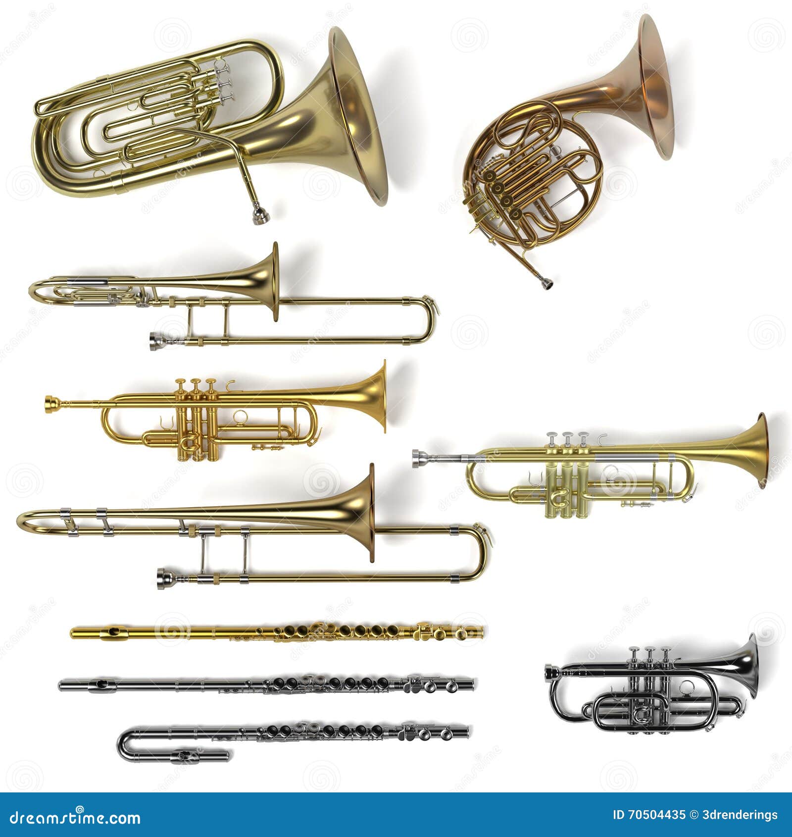 Instrumentos Musicais De Bronze Ilustração Stock - Ilustração de bronze ...