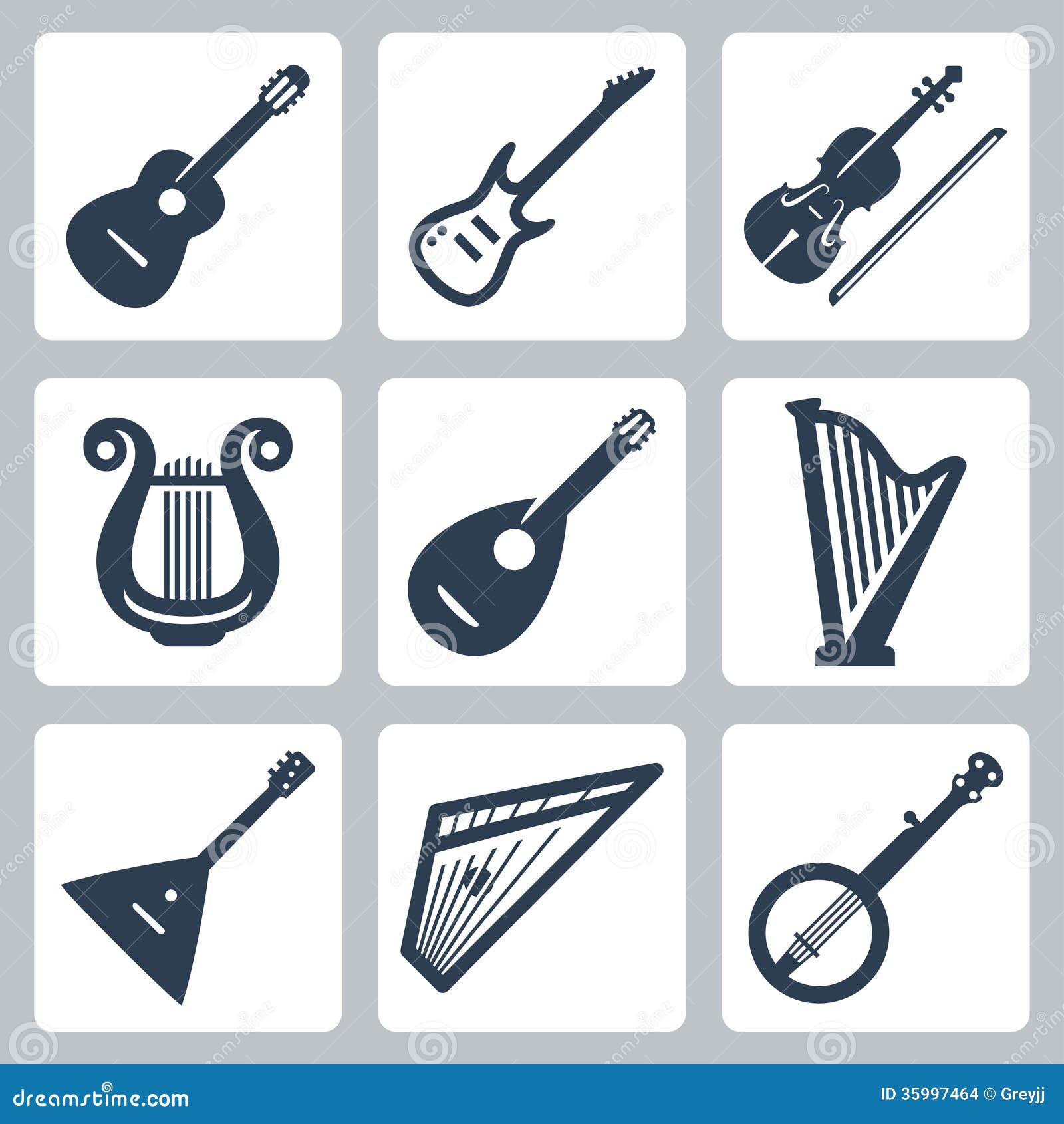 Instrumentos Musicales Del Vector: Secuencias Ilustración del Vector ...