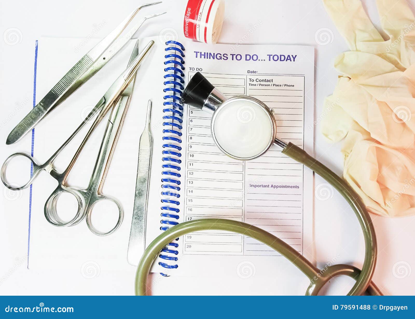 Instruments of Basic Surgery on the Table Isolated. Stock Photo - Image ...