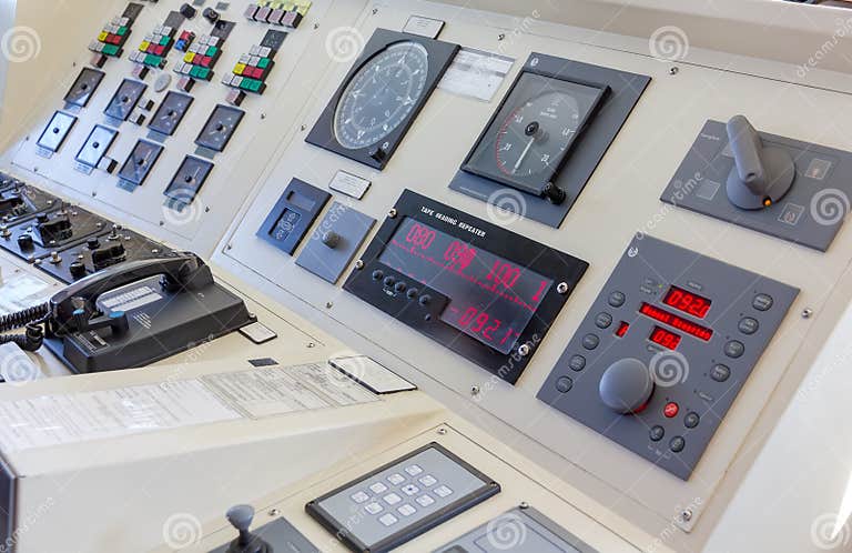 Instruments in the Bridge of a Modern Ship Stock Photo - Image of ...
