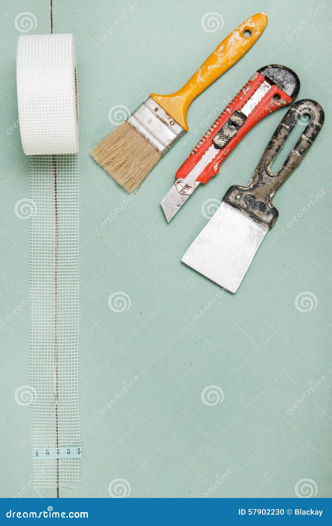 Instruments for Build a Plasterboard Walls Stock Photo - Image of ...