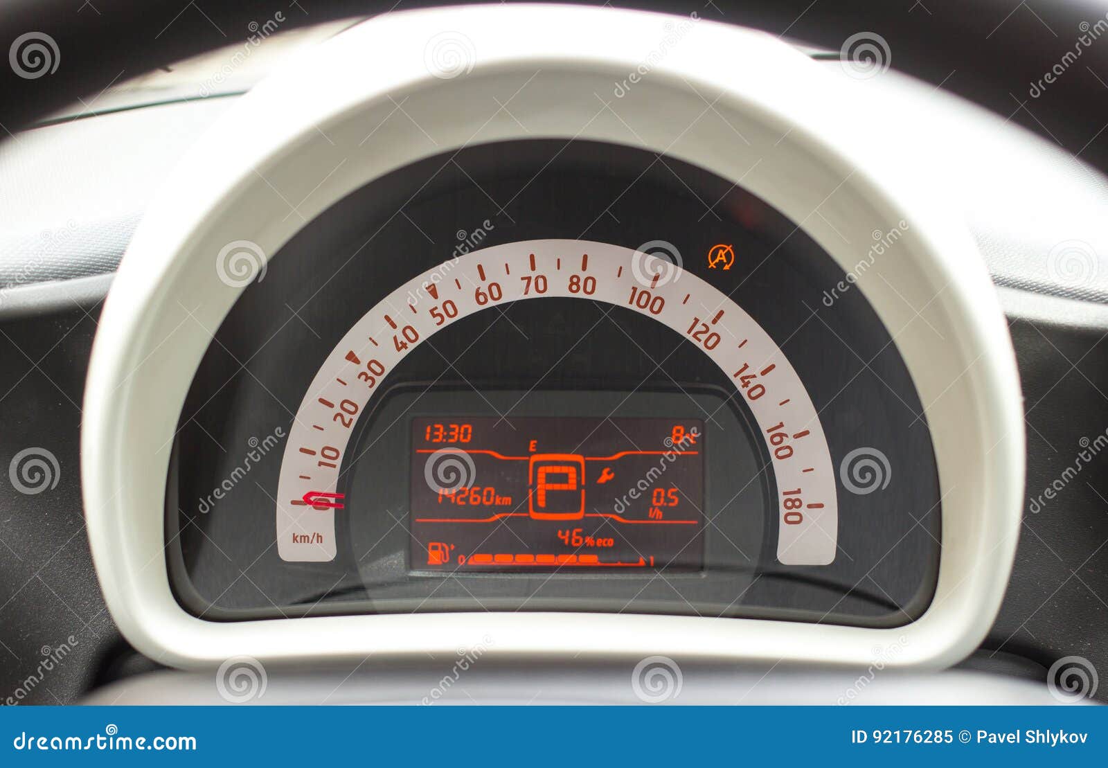 Instruments on Car Dashboard. Stock Image - Image of motor, kilometer ...