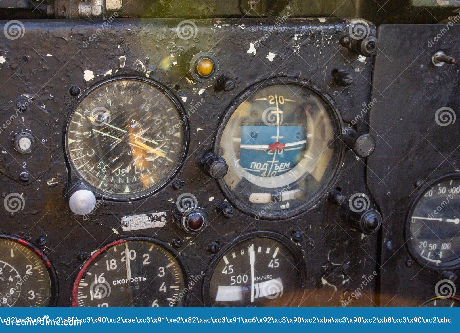Instruments in the Cockpit of an Old Fighter Jet Editorial Stock Photo ...