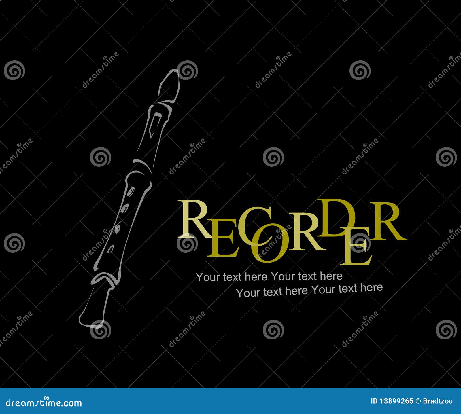 Instruments Collection -3:Recorder Stock Vector - Illustration of ...