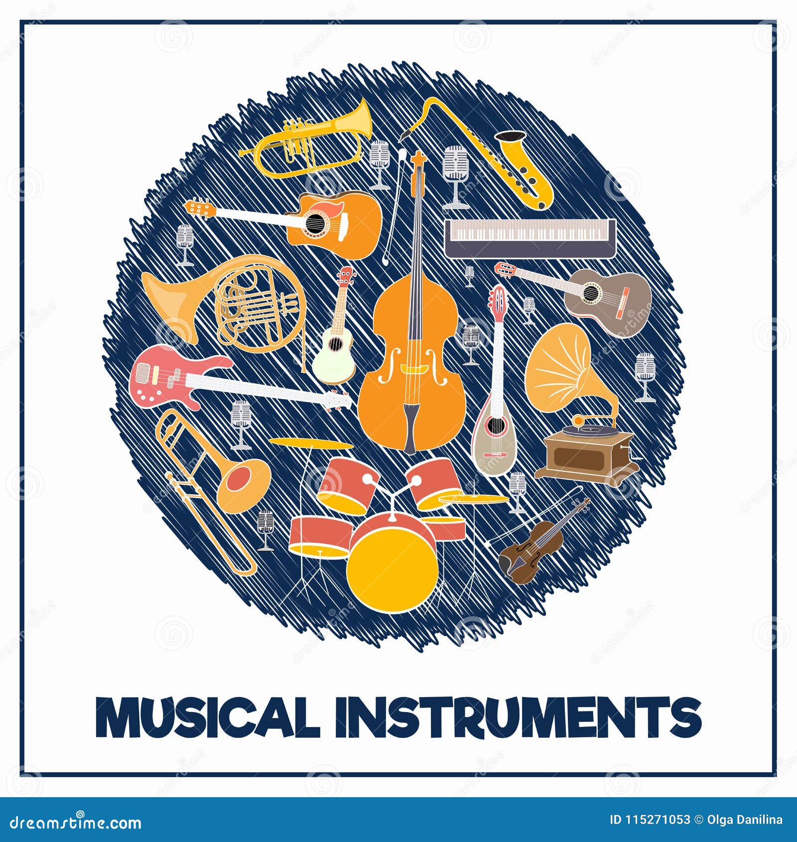 Instruments De Musique Dans Un Circle-03 Illustration de Vecteur ...