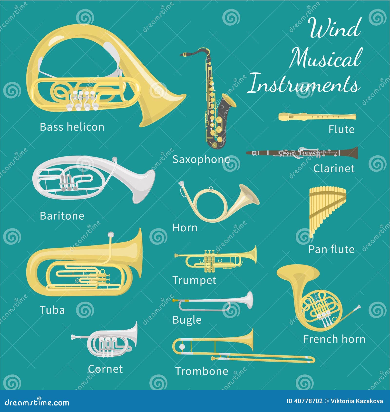 Instruments De Musique De Vent Illustration de Vecteur - Illustration ...