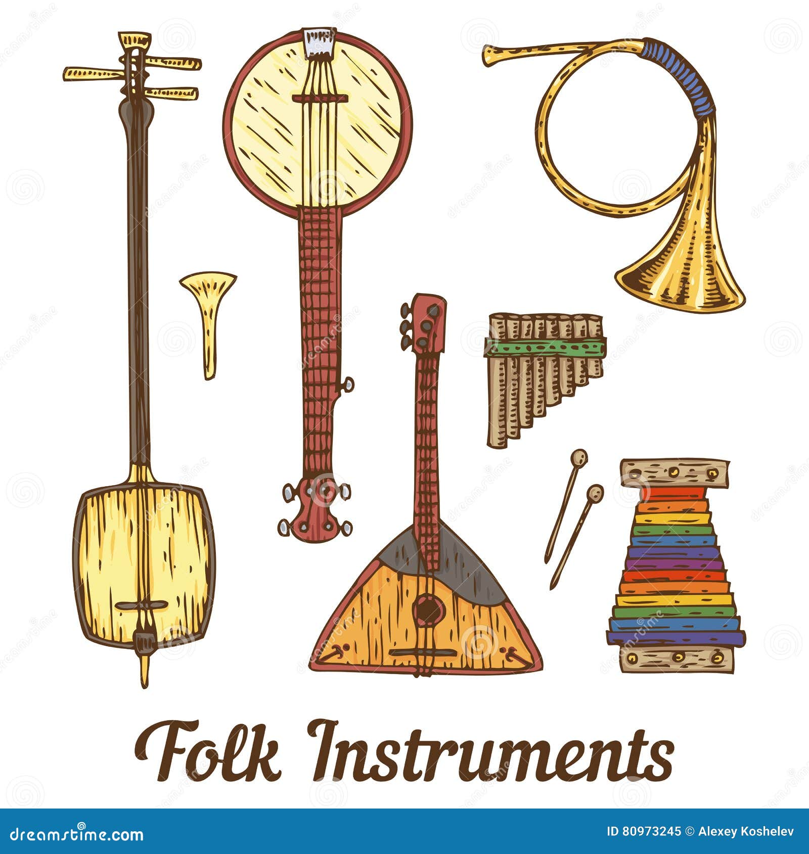 Instruments De Musique Folkloriques Illustration de Vecteur ...