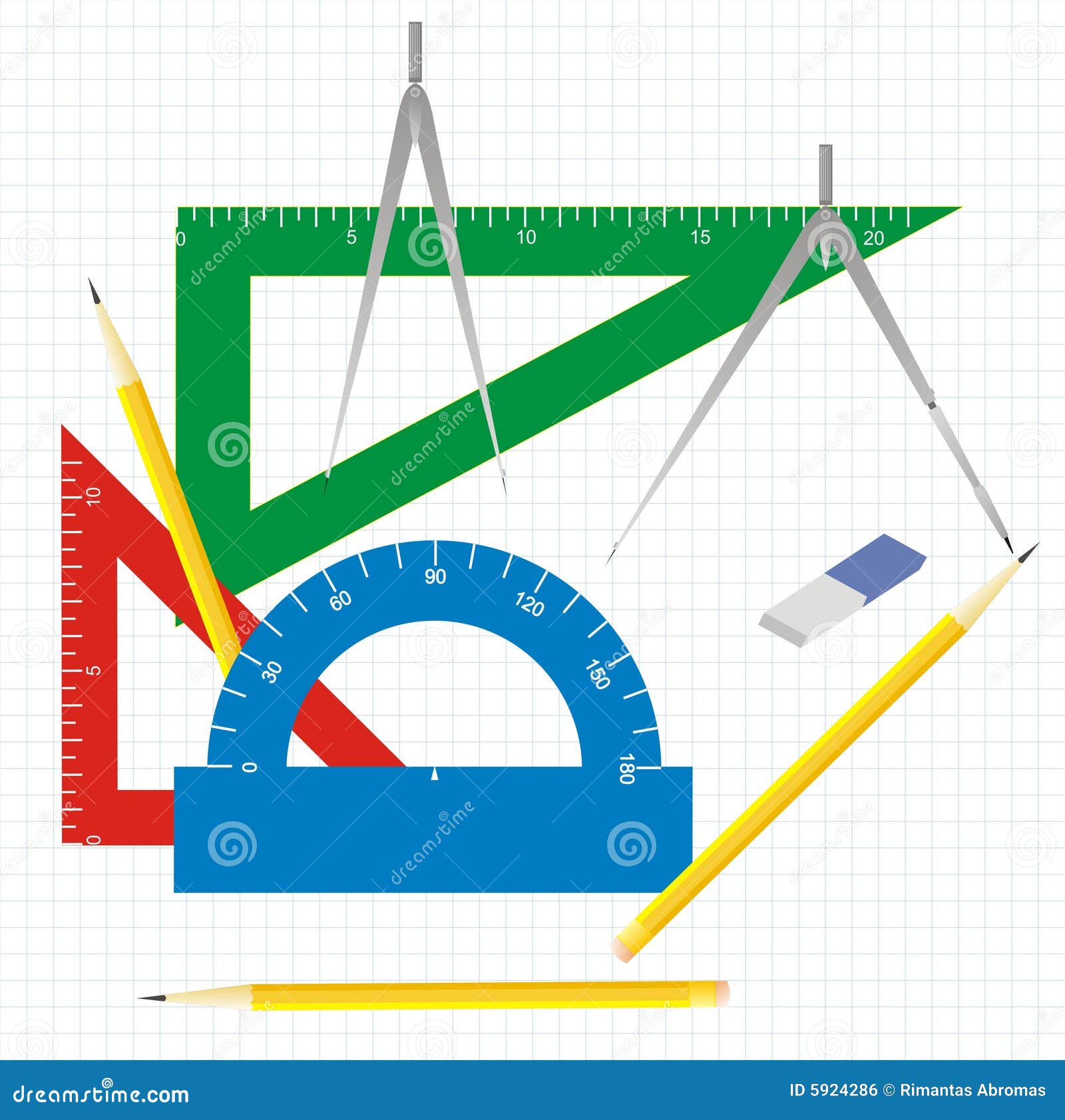 Instruments De Retrait De La Géométrie Image libre de droits - Image ...