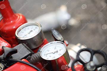 Instruments of a Firefighter Centrifugal Pump Stock Photo - Image of ...