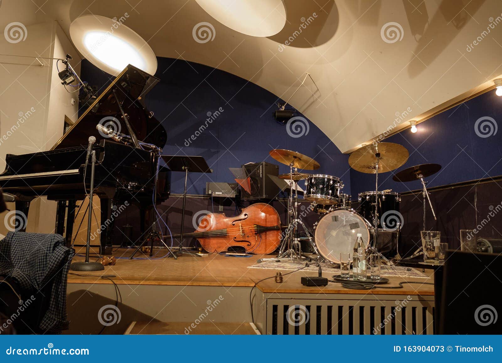 The Instruments for a Good Night in the Jazz Club. Stock Image - Image ...