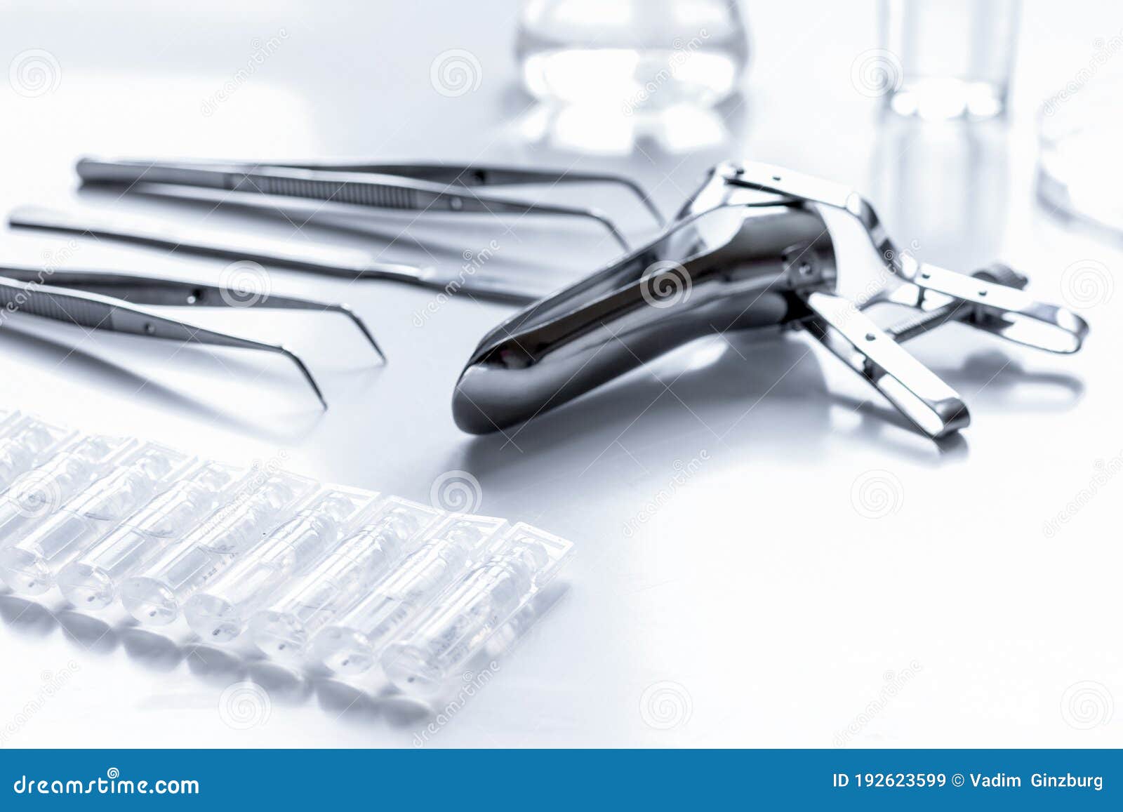Instruments of Gynecologist on White Background Stock Image - Image of ...