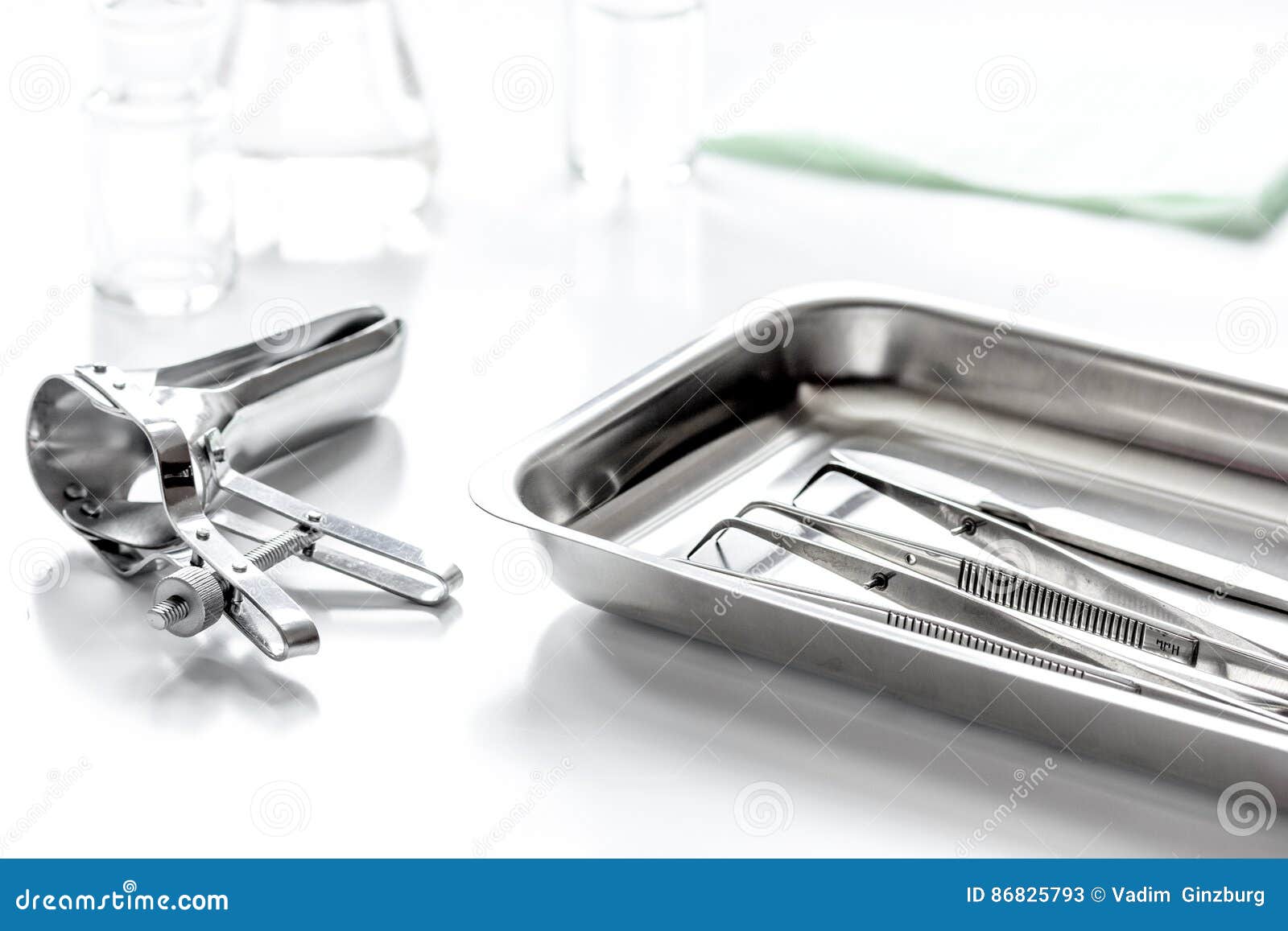 Instruments of Gynecologist on White Background Stock Image - Image of ...
