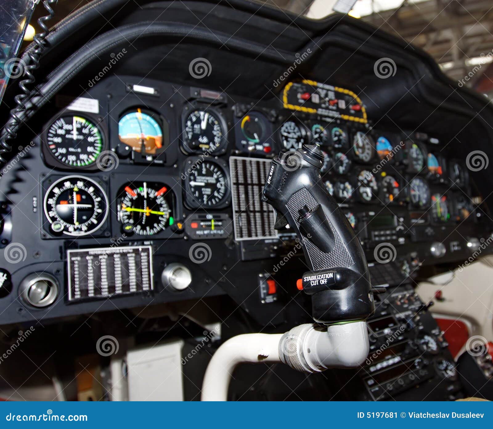 Instruments in a Helicopter Cockpit Stock Image - Image of controls ...