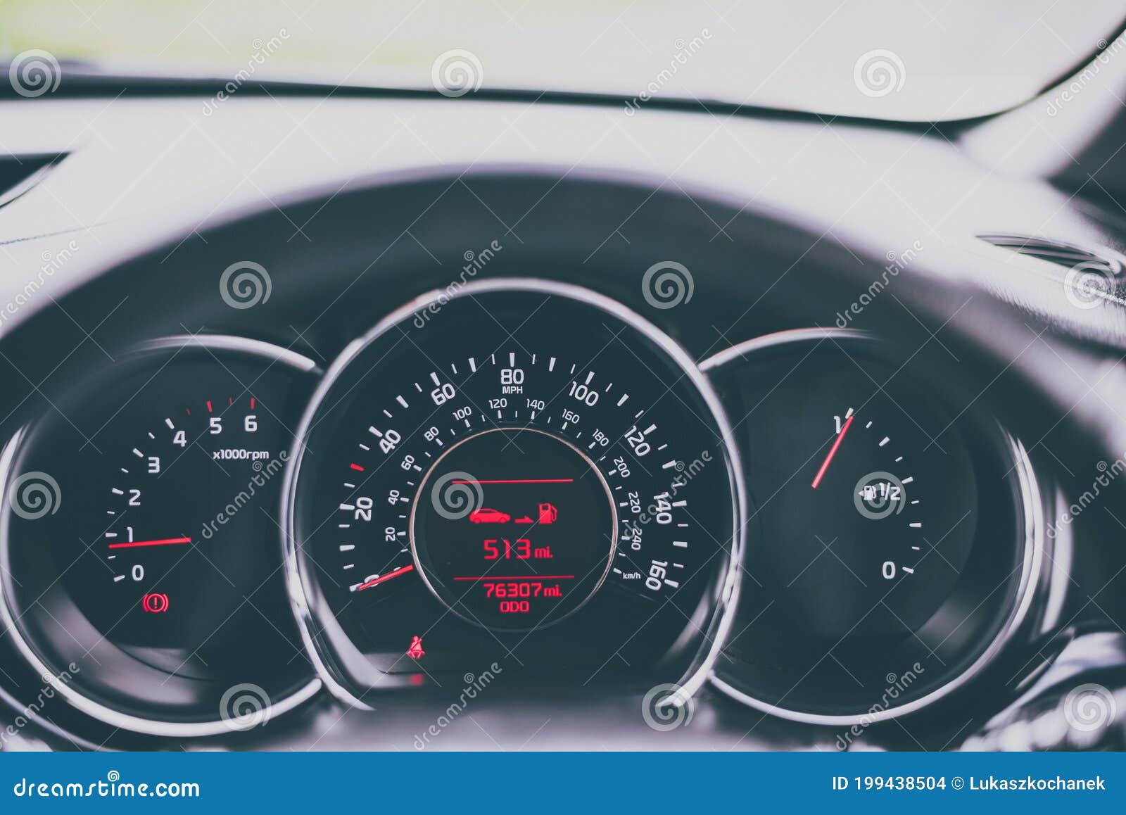 Instruments and Information on a Dashboard of a Car - Driver S ...
