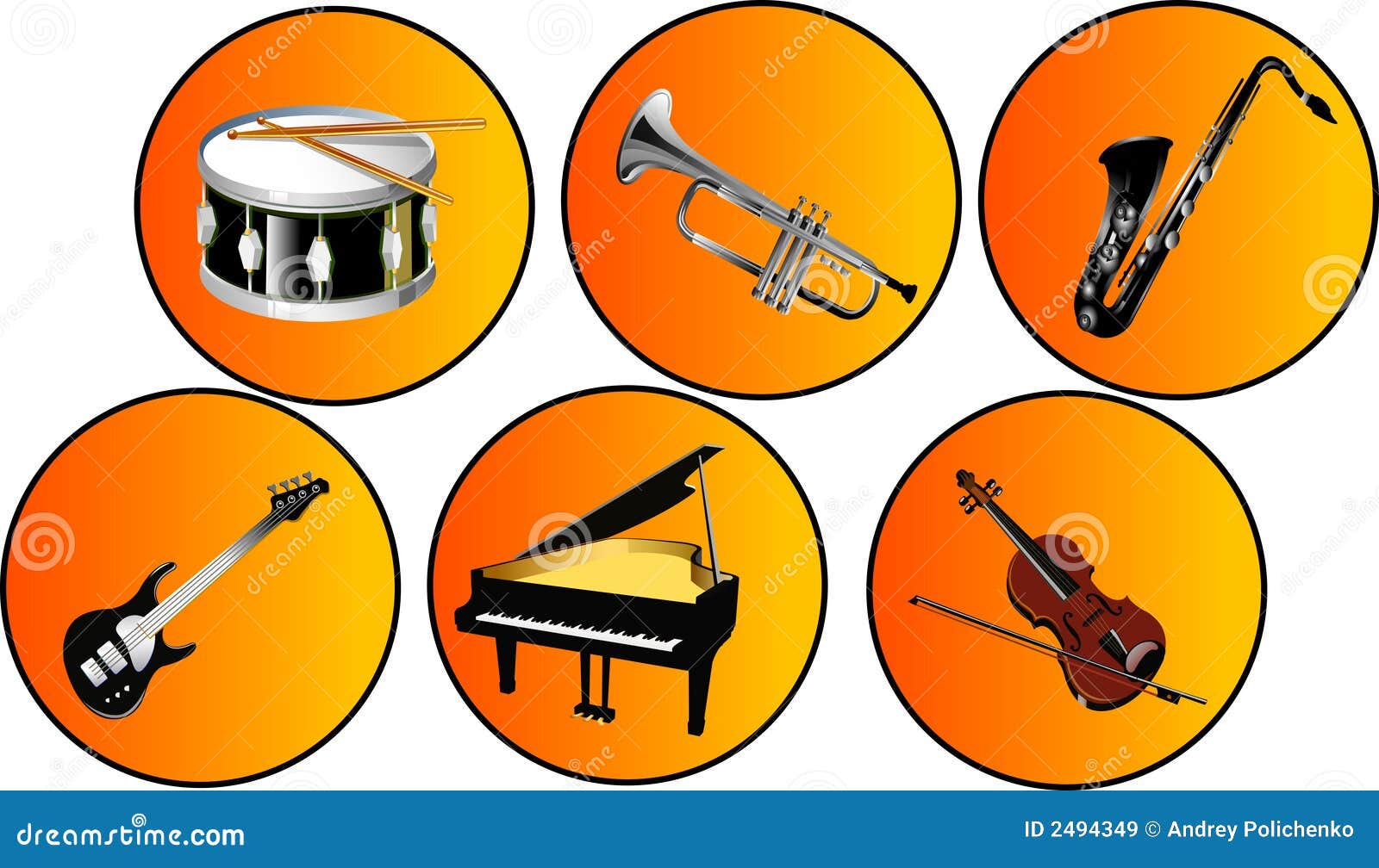 Instruments musicaux illustration stock. Illustration du concert - 2494349