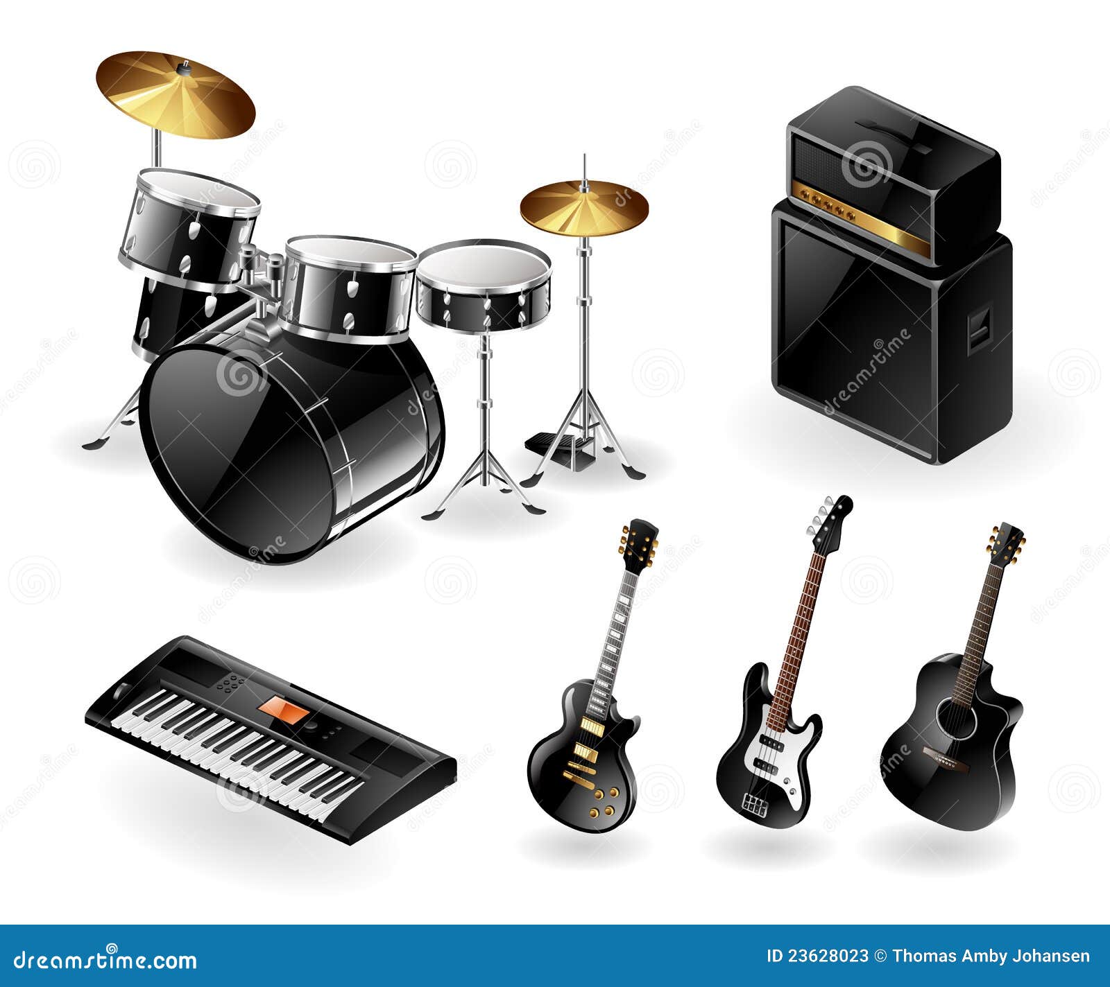 Instruments Musicaux Modernes Illustration de Vecteur - Illustration du ...