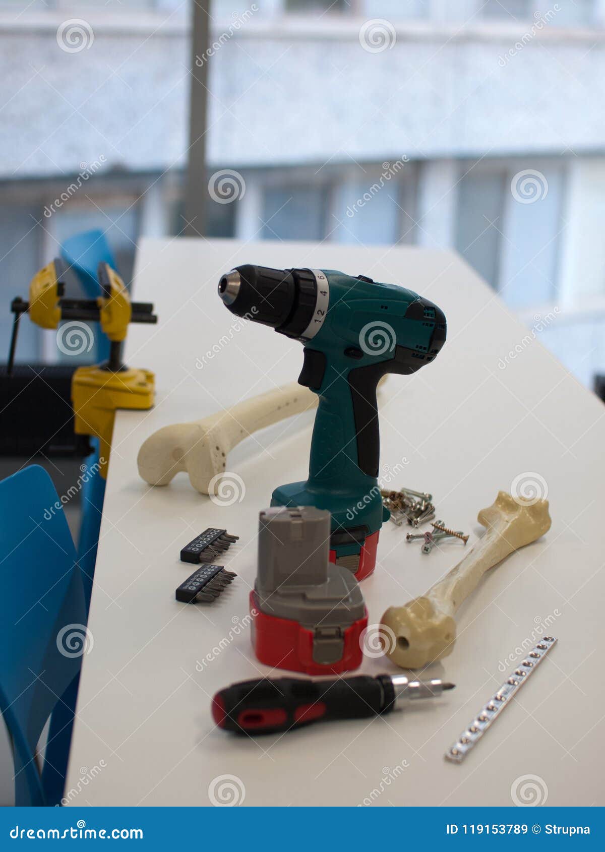 Instruments and Plastic Bones for Orthopedic Surgeries Training for ...