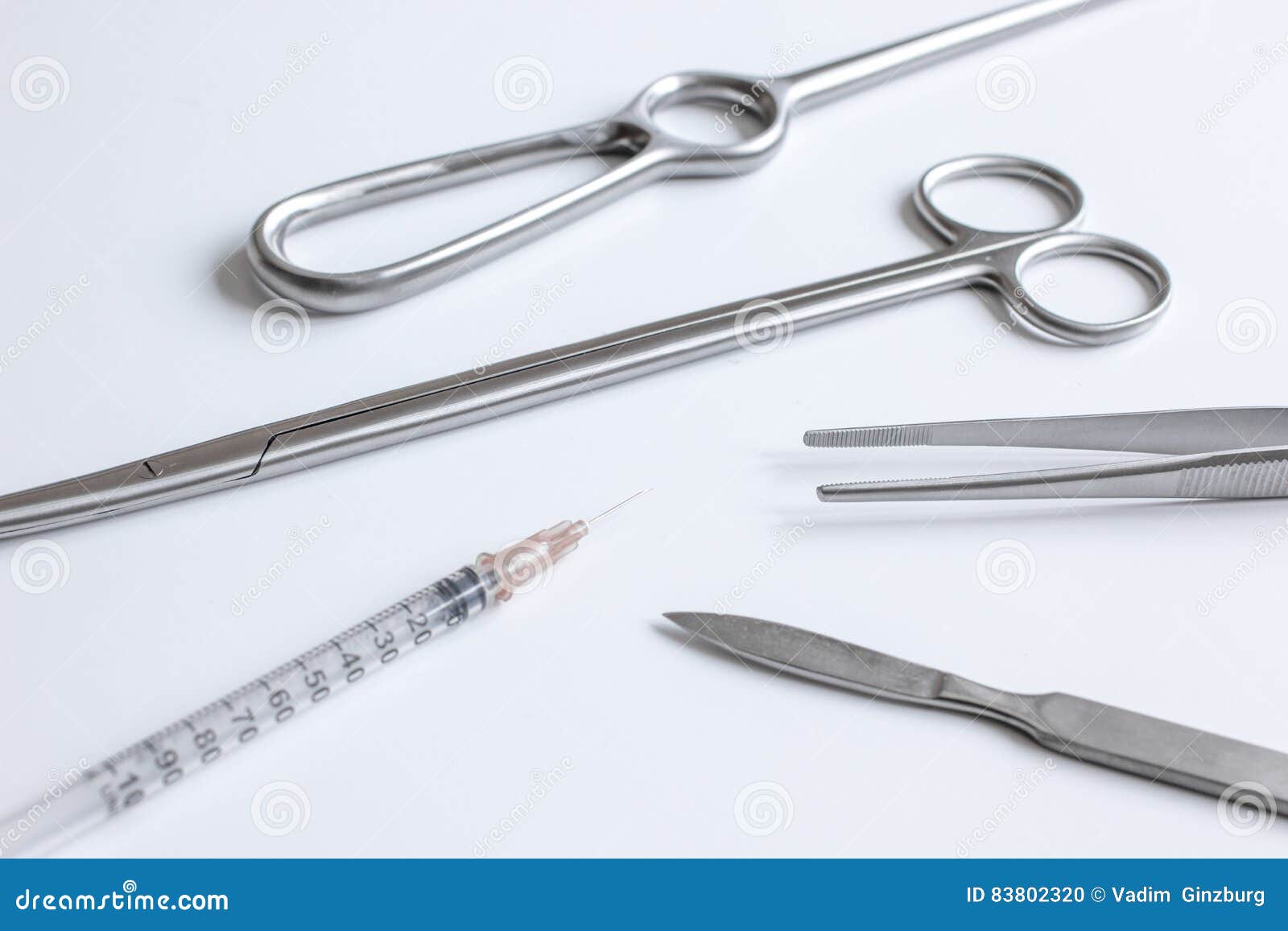 Instruments for Plastic Surgery on White Background Stock Photo - Image ...