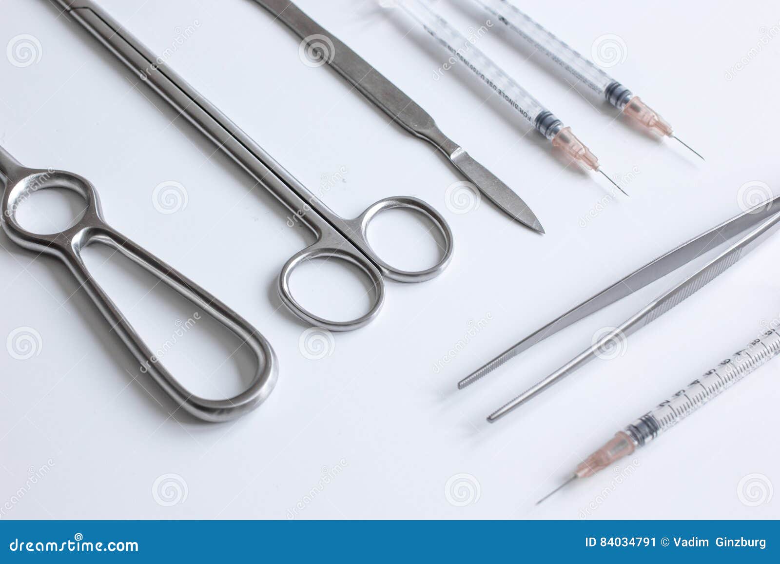 Instruments for Plastic Surgery on White Background Stock Image - Image ...