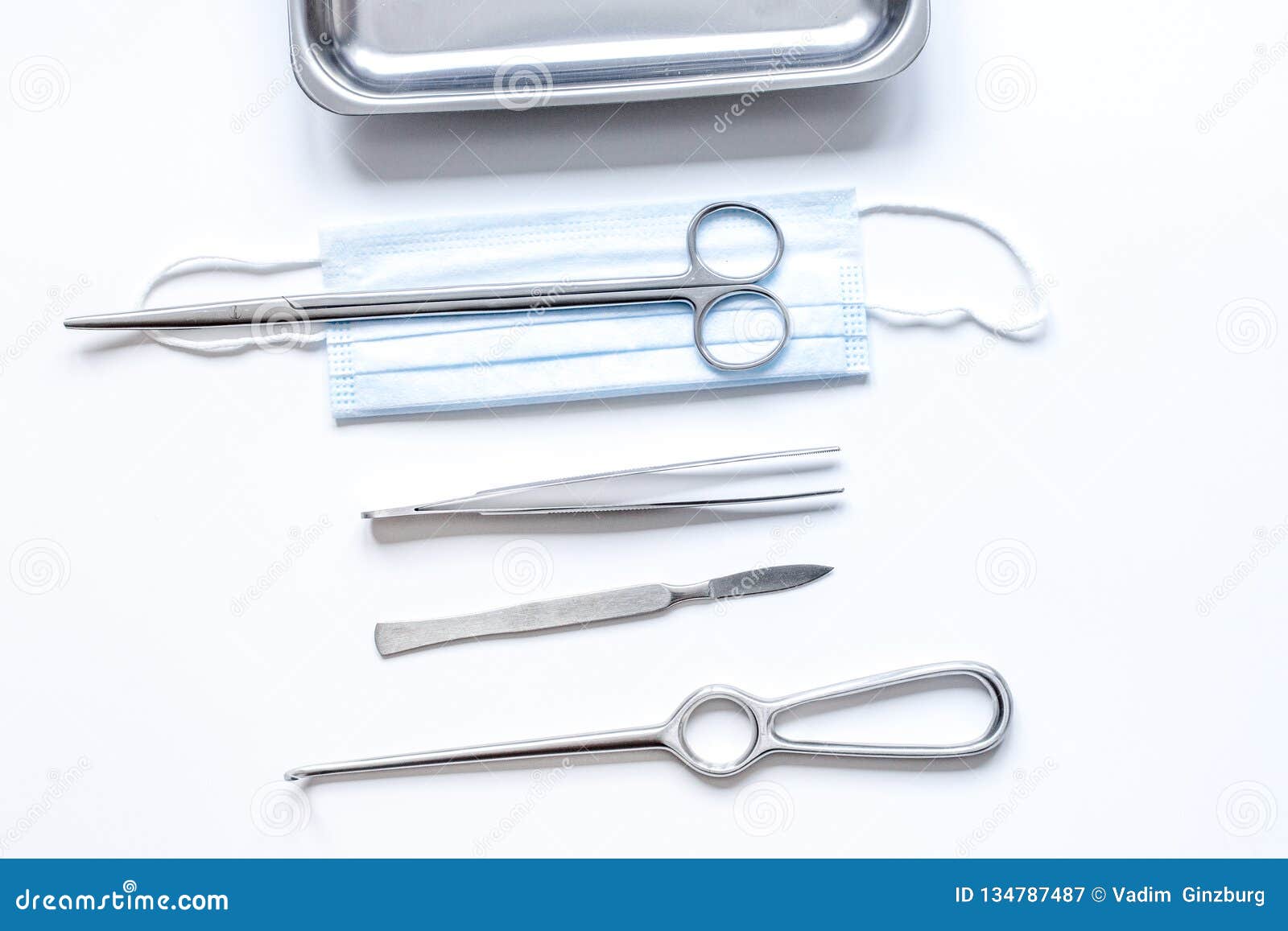 Instruments for Plastic Surgery on White Background Top View Stock ...