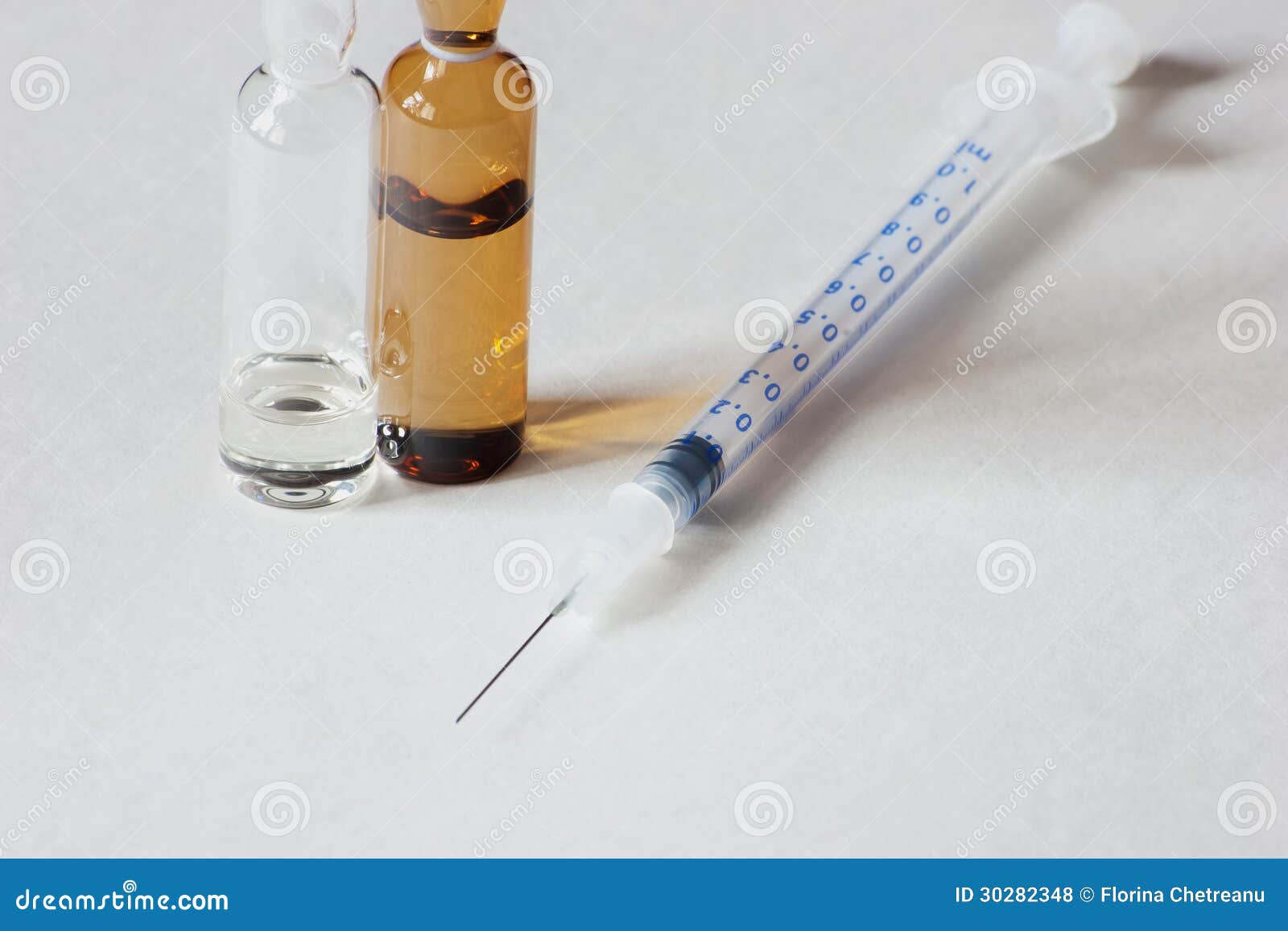 Two vials with syringe stock photo. Image of cure, health - 30282348