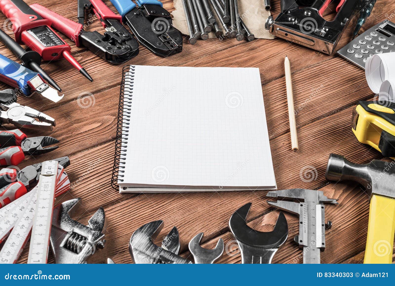 Instruments on Wooden Table Stock Image - Image of equipment ...