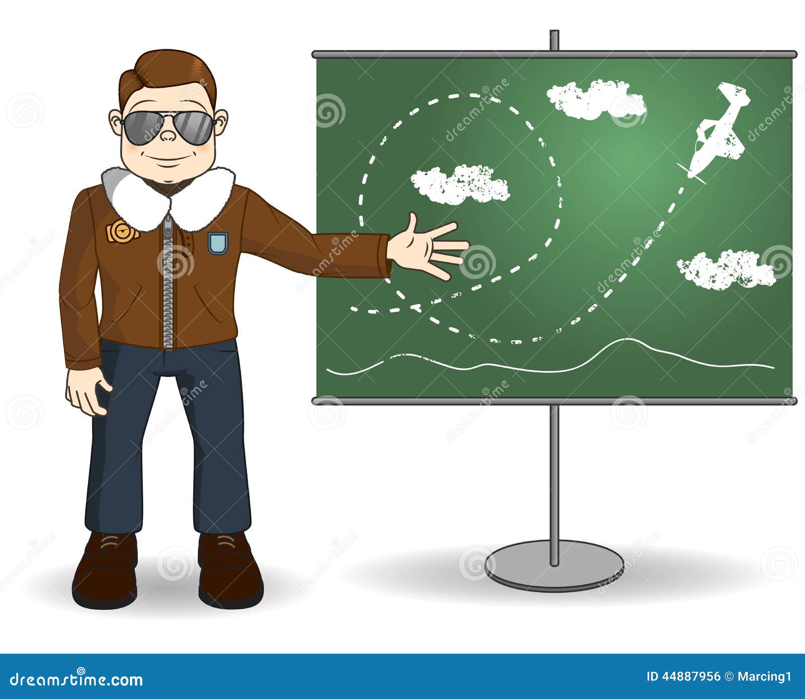 Instrutor Do Voo Dos Desenhos Animados Ilustração do Vetor - Ilustração ...