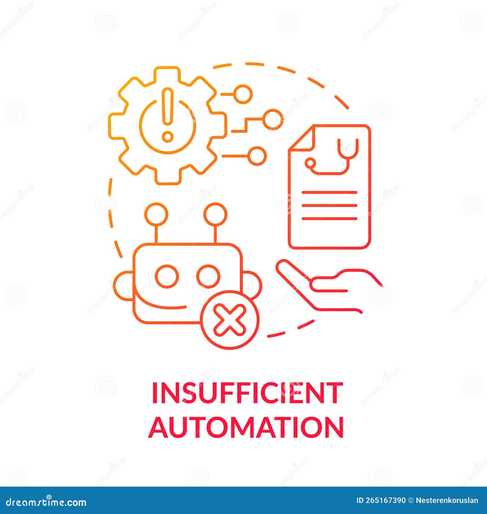 Insufficient Automation Red Gradient Concept Icon Royalty-Free Cartoon ... Insufficient Automation Red Gradient Concept Icon Royalty-Free Cartoon ...
