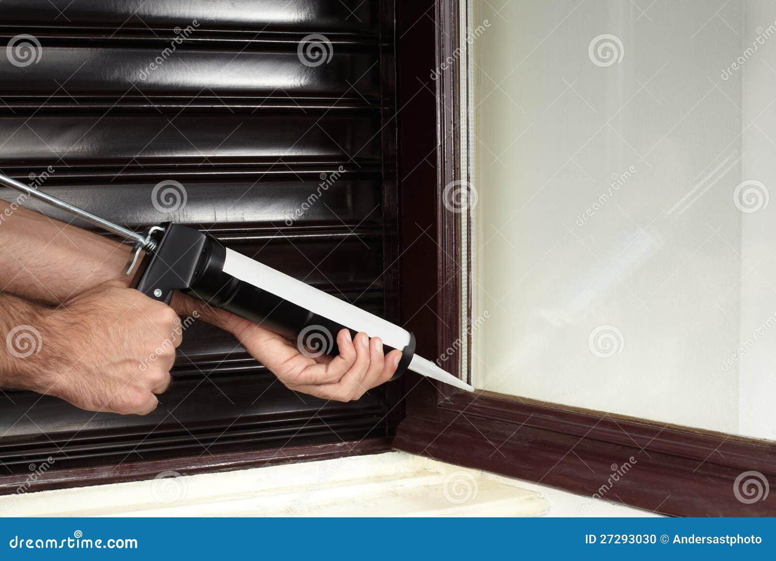 Insulate with Caulking Gun Tool Stock Photo - Image of nozzle, industry ...