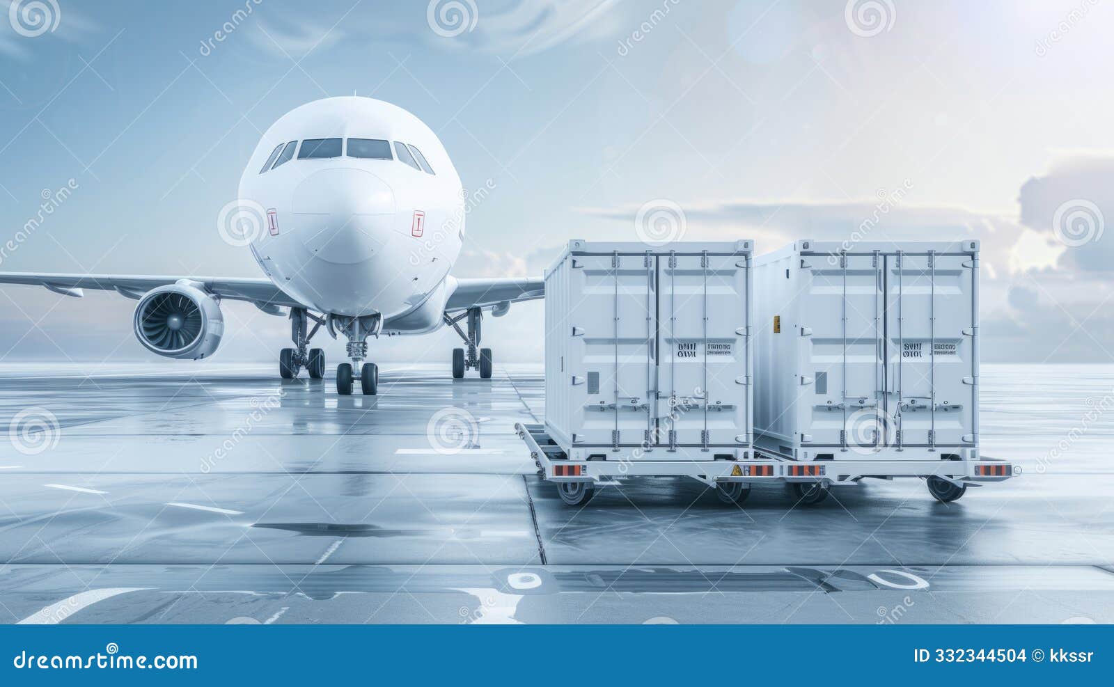 Insulated Containers Loaded Onto Aircraft for Global Perishable ...