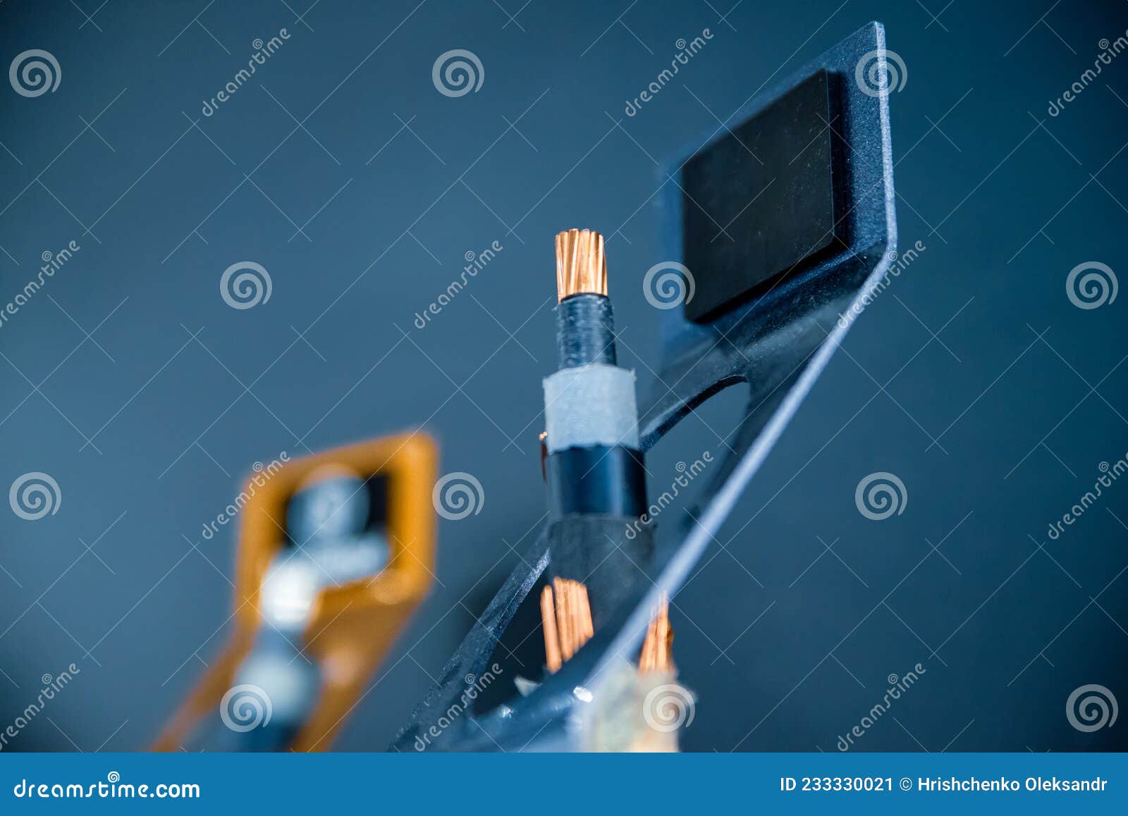 Insulated Copper Cable with Grounding Stock Image - Image of supply ...