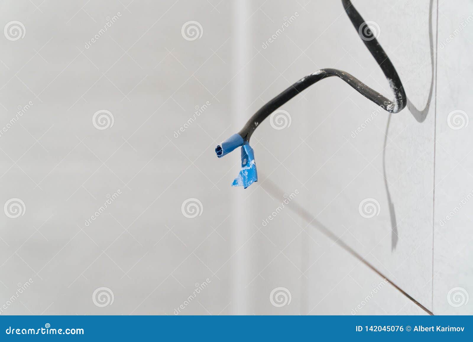 Insulated electrical cable stock photo. Image of wall - 142045076