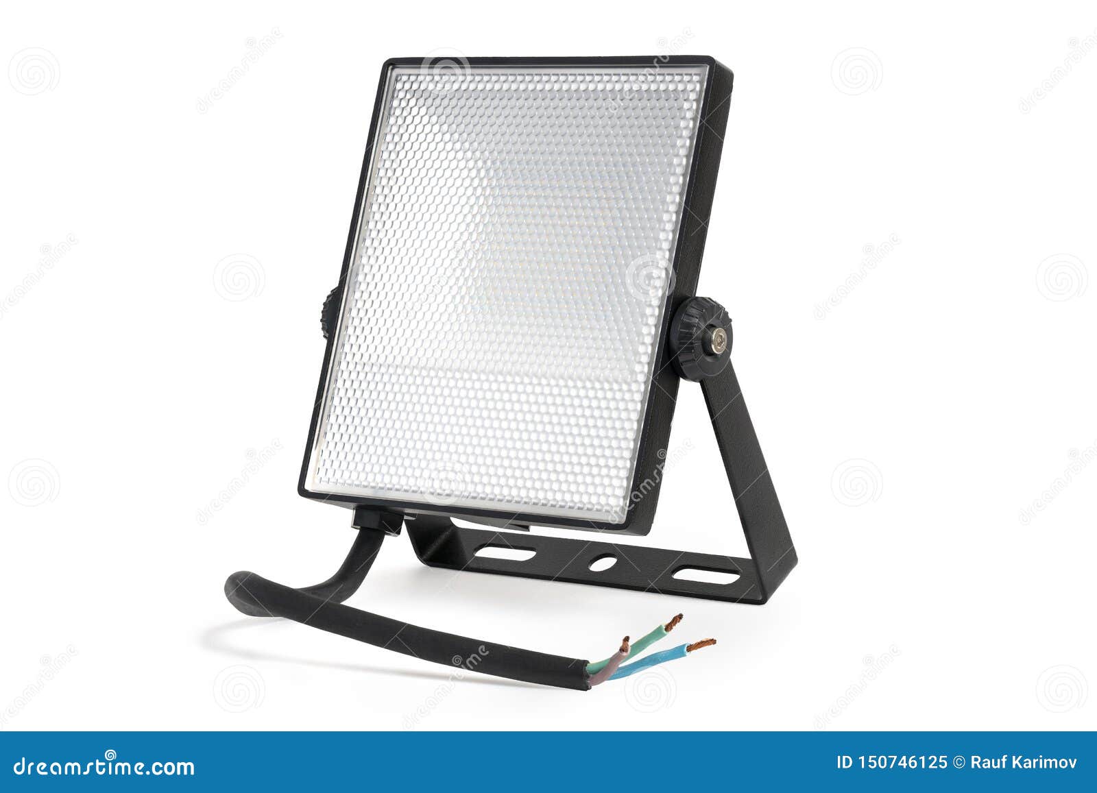 Insulated LED Spotlight with Power Cable and Mount on a White ...