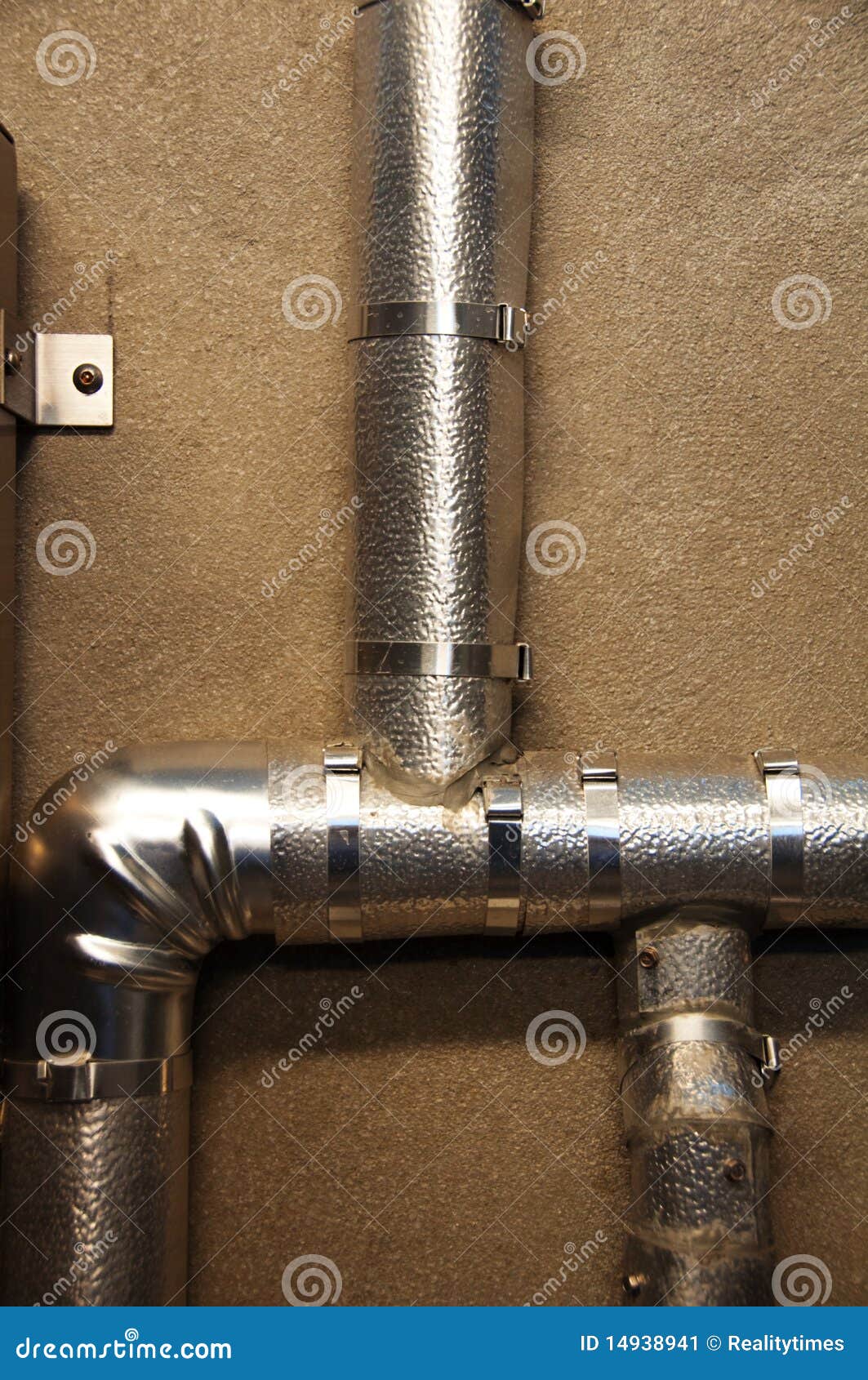Insulated Pipe stock image. Image of clamps, renovation - 14938941