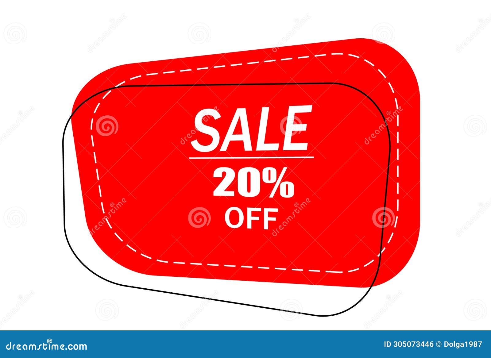 Insulated Price Tag, Rectangular Discount Sticker on a White Background ...