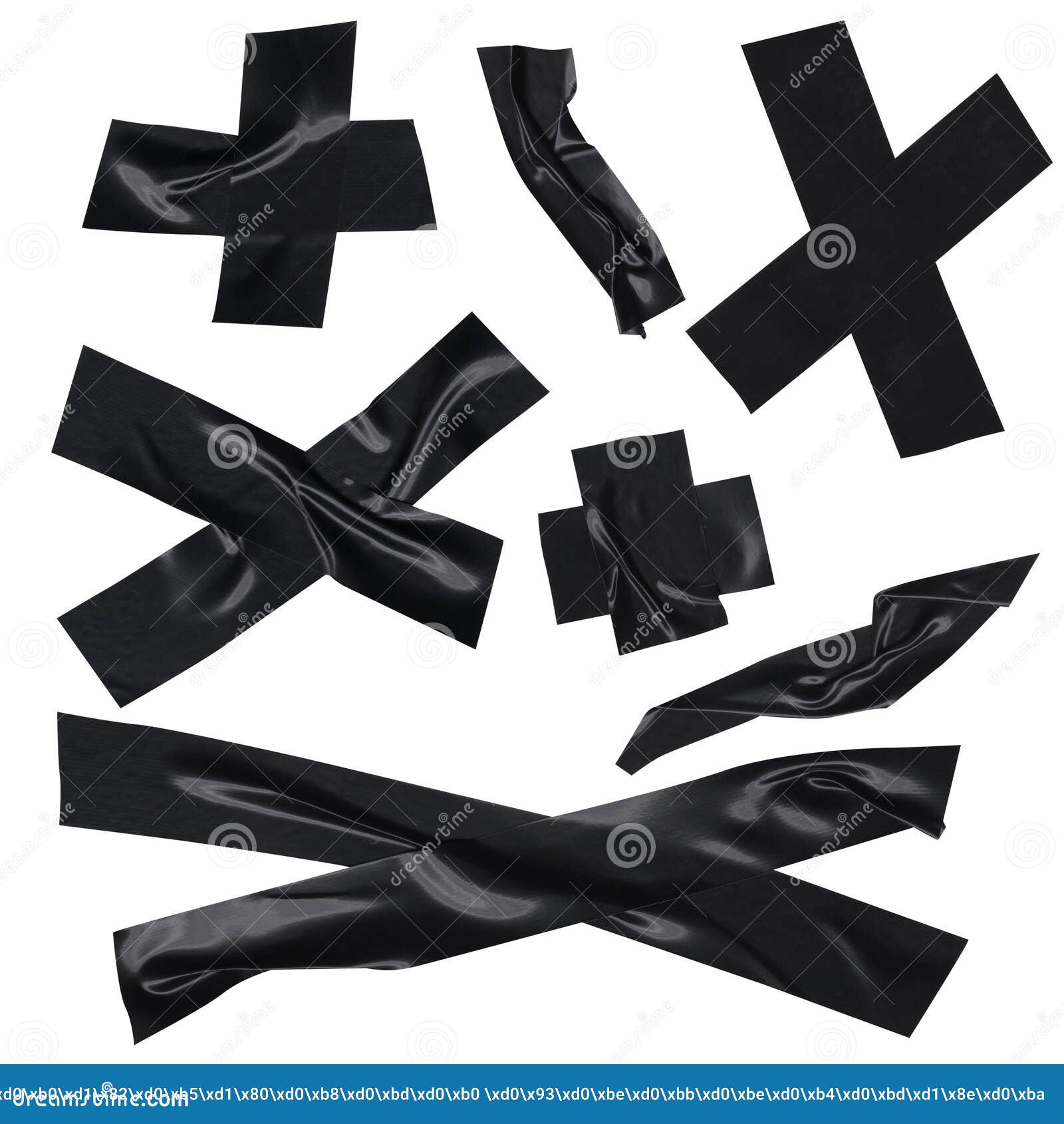 Insulating Black Tape Cross Shape Isolate Set Stock Photo - Image of ...