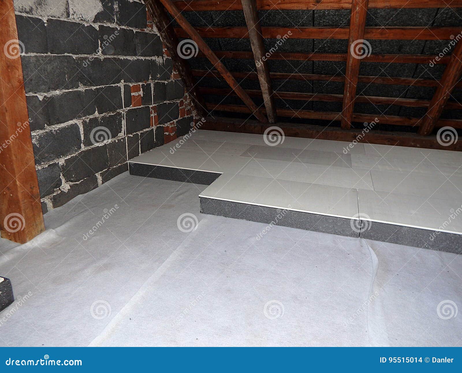 Insulation Of Attic With Foam Polyurea Insulation Cold Barrier And ...